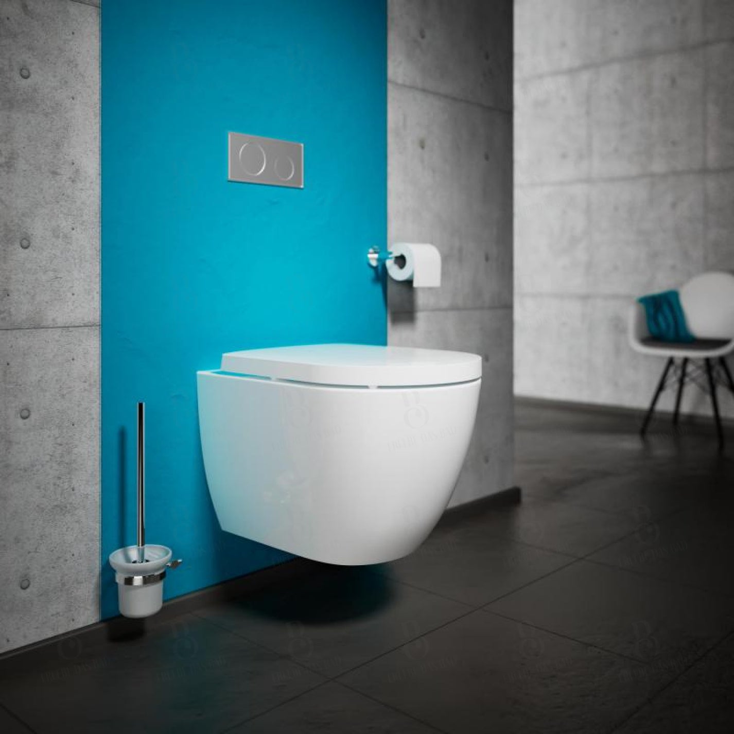 Treos Toilette Raumspar-WC - Weiß Glanz - Serie 810 - nur 45cm ...